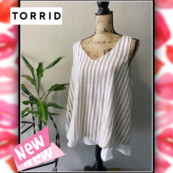 torrid | Tops | New Torrid Striped Double Layer Tank T0str4f | Poshmark